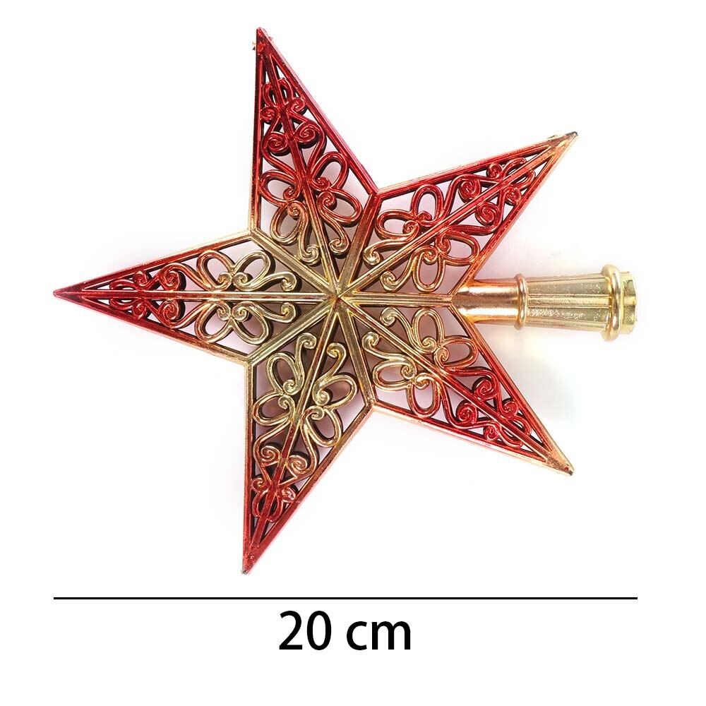 1pc Gold Silver Red Star Christmas Tree Top Star 3... – Grandado