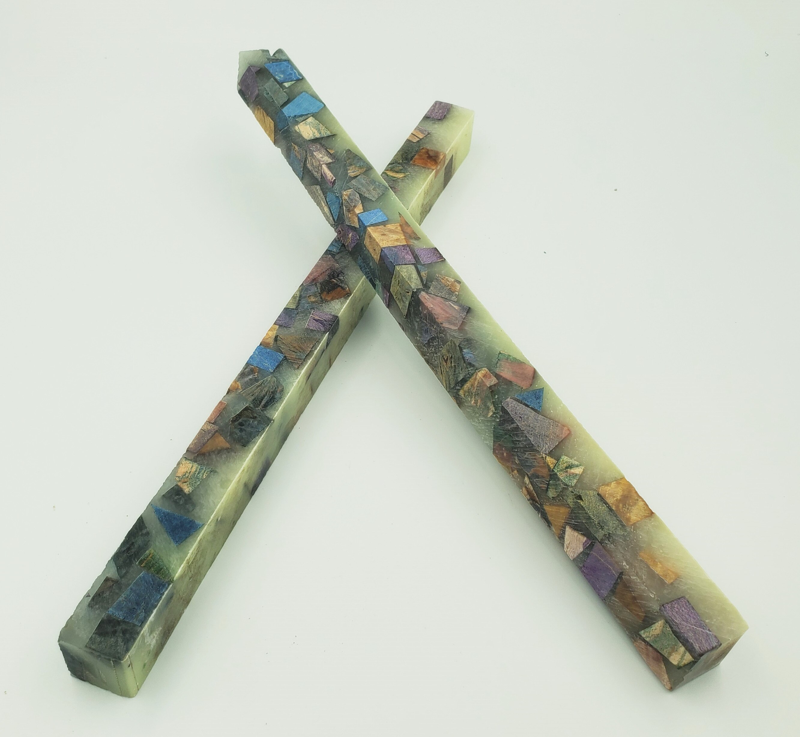 20X300MM Noctilucent resin with block & broken woo... – Grandado