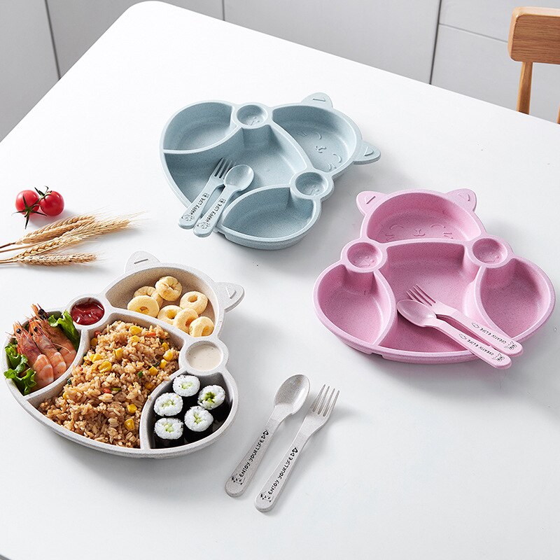 3pcs/set Baby Feeding Food Tableware Cartoon Cat B... – Vicedeal
