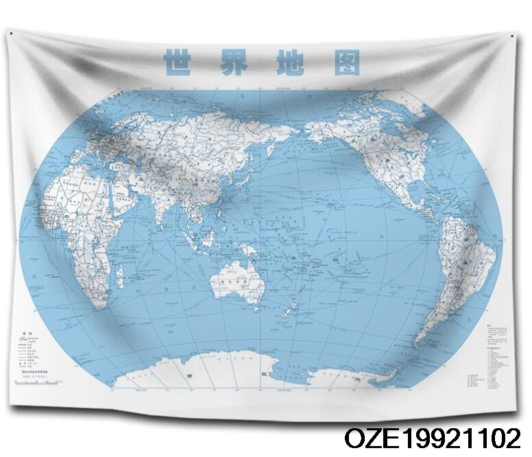 130x150cm The World Physical Map Flannelette World... – Grandado