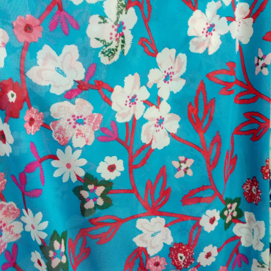 ON Print dress chiffon fabric soft breathable whit... – Grandado