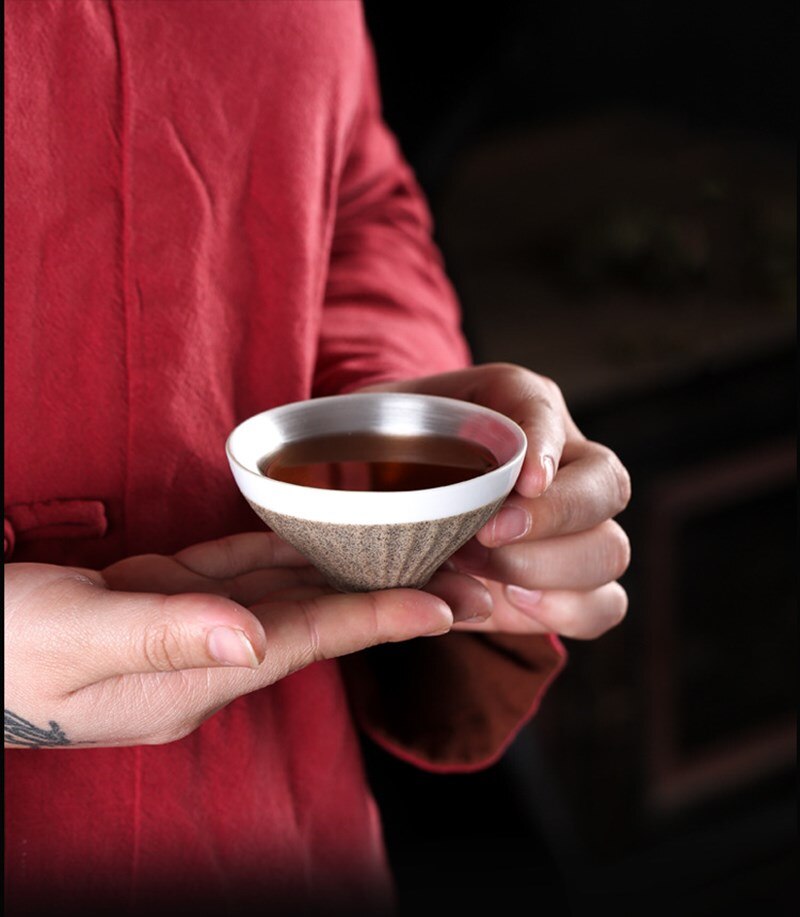 999 Silver Tea Cup Potery Pocelain Small Tea Bowl ... – Grandado