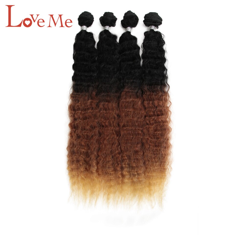 LOVE ME Hair Bundles 4Pcs/Pack 26 inch Ombre Brown... – Grandado