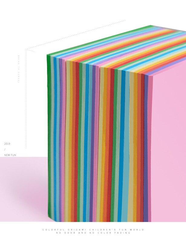 100 sheets of square colored paper cardboard handm... – Grandado