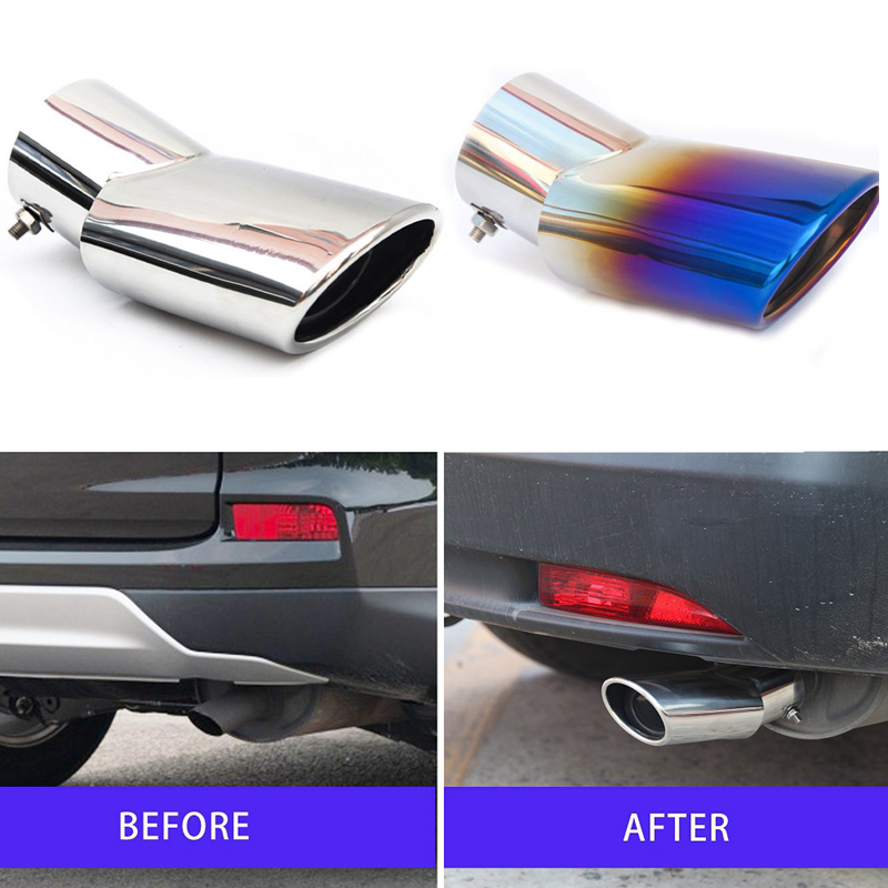 Auto Uitlaat Achter Tail Pipe Tip Uitlaat Trim Rvs... – Vicedeal
