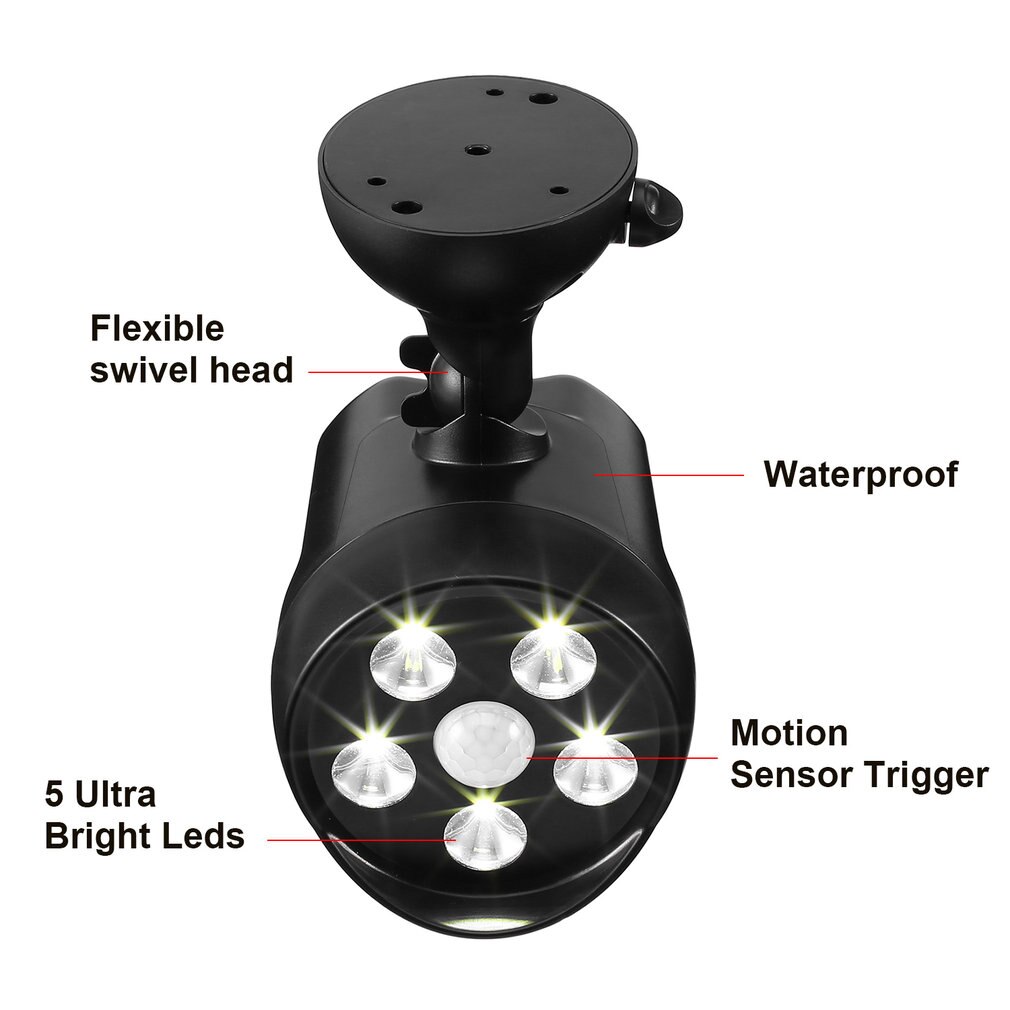 Outad Engry-Saving 5 Led 350Lm Solar Pir Motion Se... – Vicedeal
