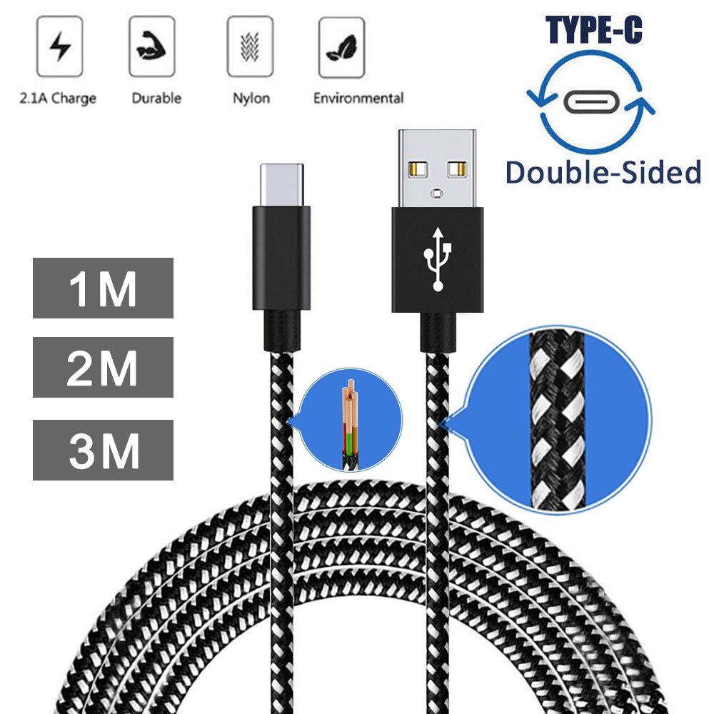 Micro usb cable fast charging 2.1A USB-C 3.1 Type ... – Vicedeal