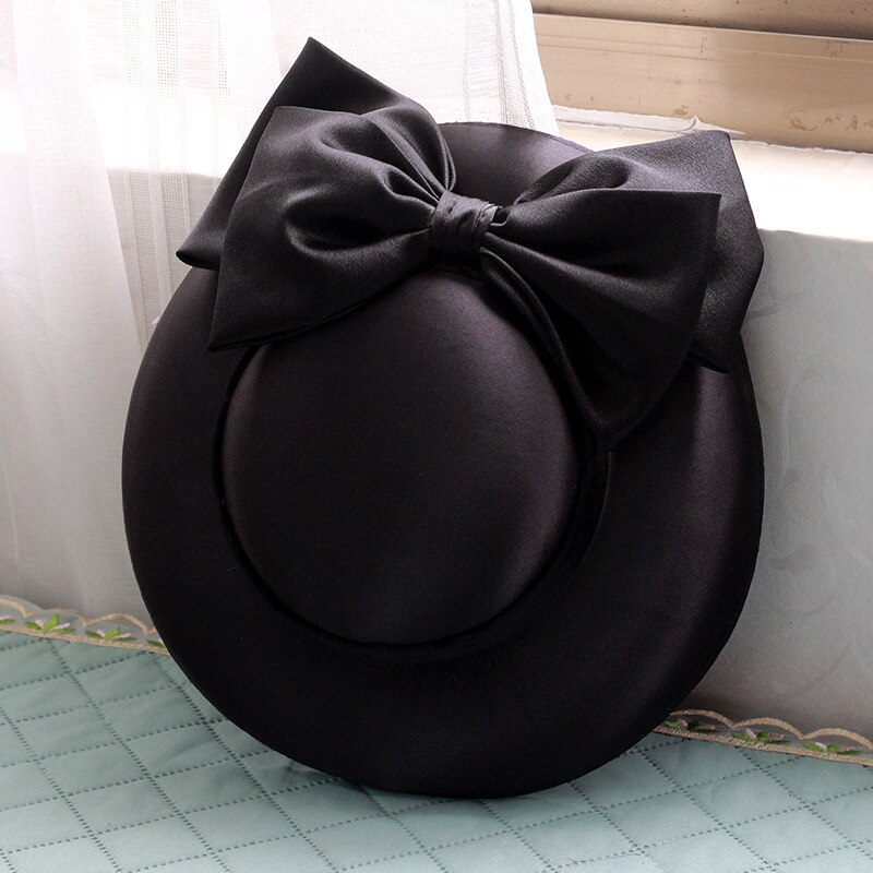 Retro Bowler Hat French Style Bowknot Decoration P... – Grandado
