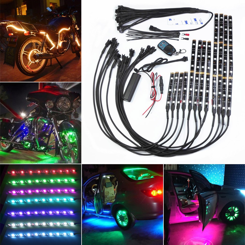 12 Pcs Rgb Led Auto Motorfiets Chopper Frame Glow ... – Grandado