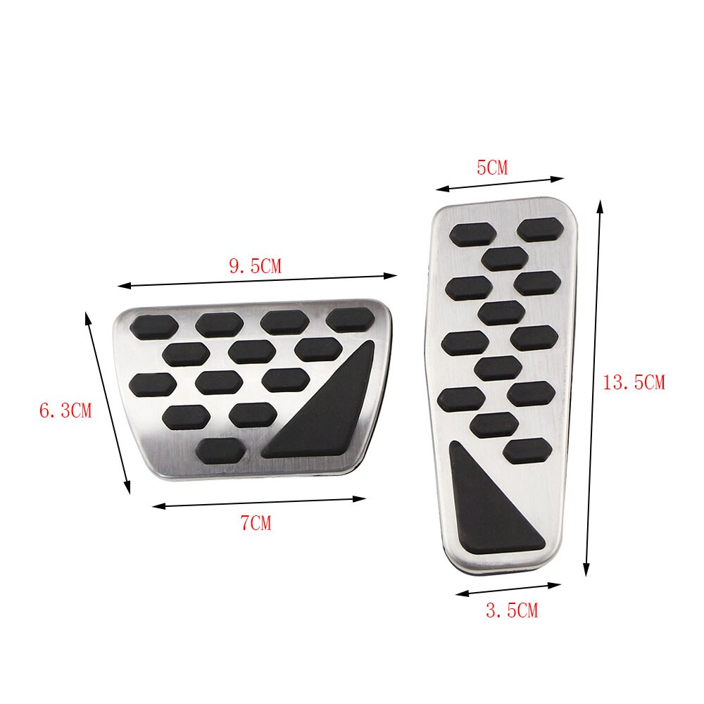 Xburstcar Rvs Auto Gaspedaal Rem Pedalen Pedaal Pa... – Grandado