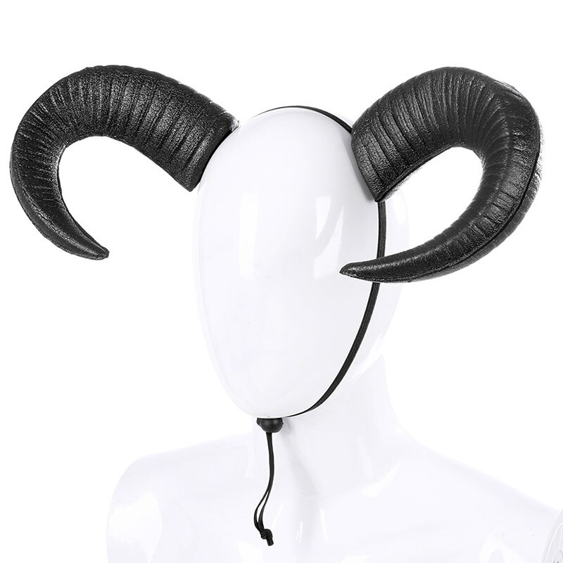 Demon Evil cosplay Headwear Pure Black OX Horns Go... – Grandado