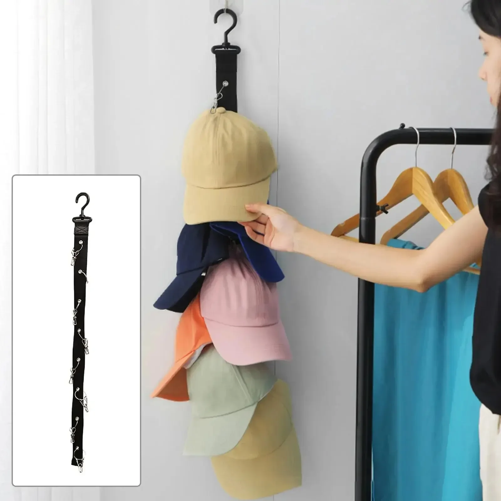 1PC Hanging with Hook with Metal Clips Hat Collect... – Grandado