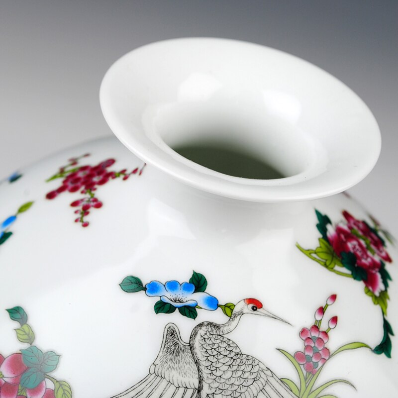 Luminous Vase With Flowers and Bird Patterns Ceram... – Vicedeal