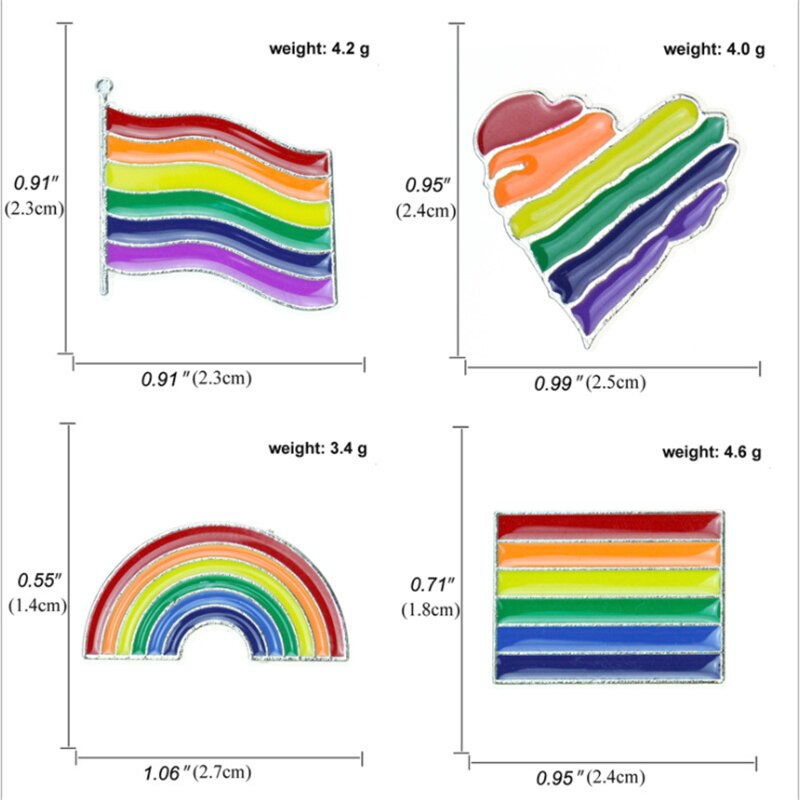 Rainbow Pins Lgbt Badge Heart Finger Flag Rainbow Vicedeal