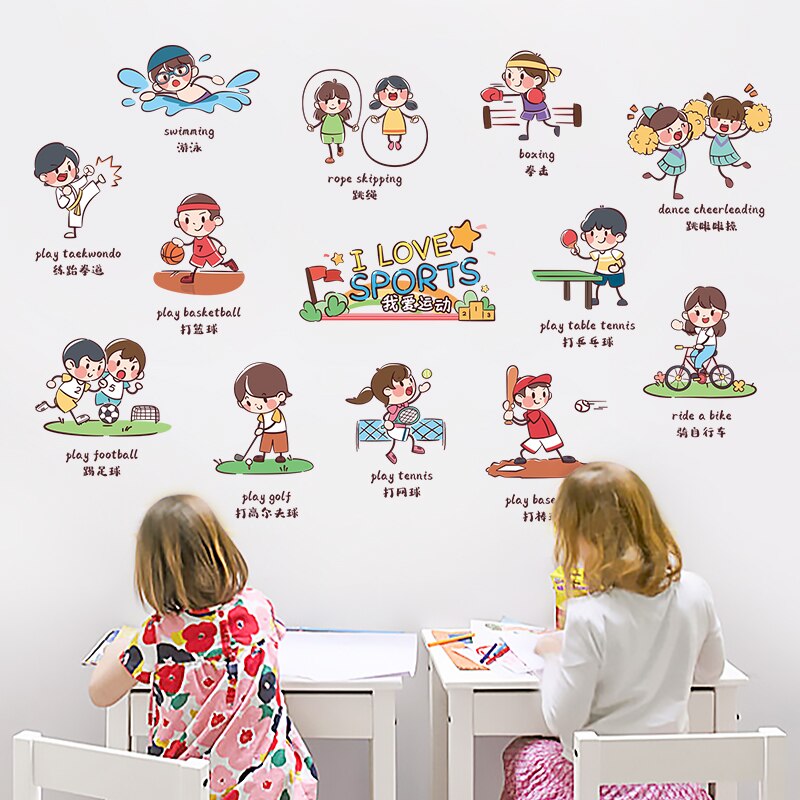 Cartoon Early Teaching Wall Stickers for Kids Room... – Grandado