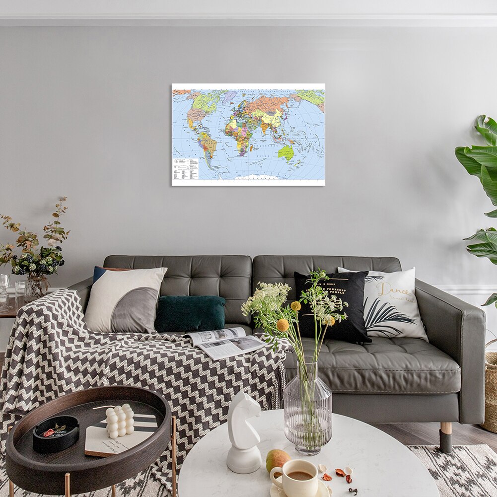 59*42cm The Russian World Political Map Canvas Pai... – Grandado