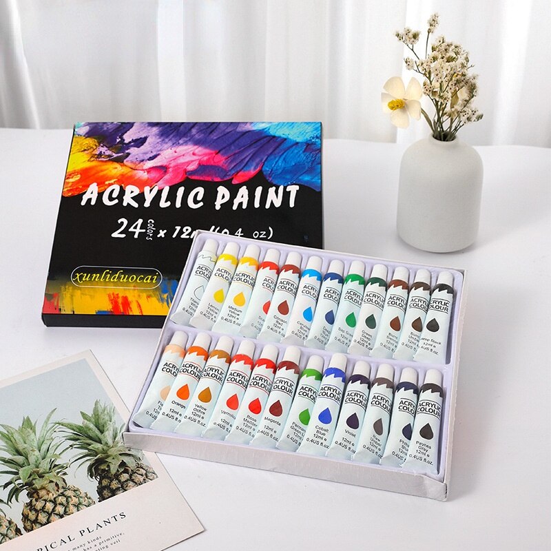 24-Kleur Acryl Verf Set 12Ml Student Art Onderwijs... – Vicedeal