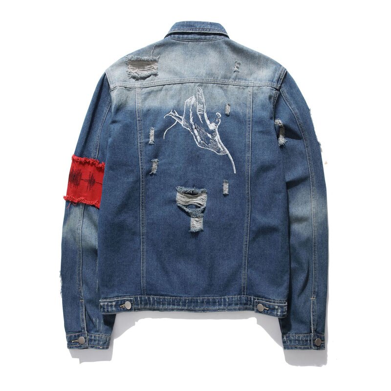 Men's Jean Jackets Streetwear Hip Hop Bomber Jacke... – Grandado