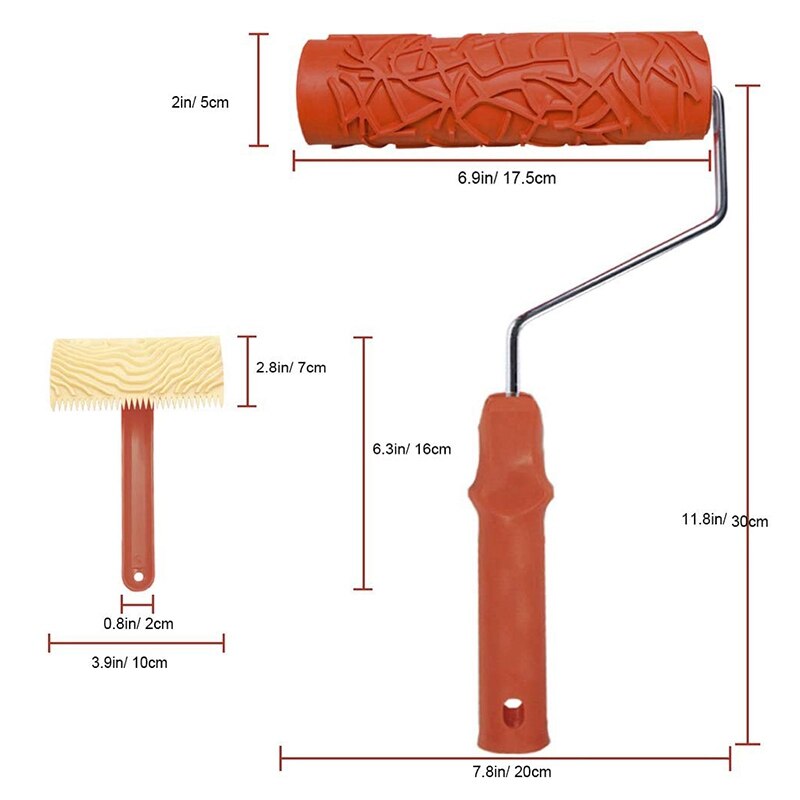 2Pcs 7inch Wood Pattern Roller 4inch Graining Pain... – Grandado
