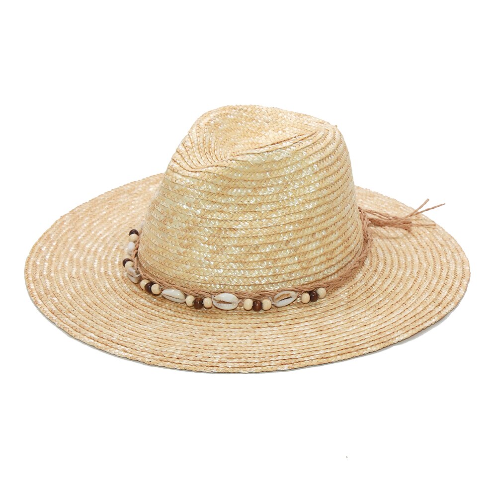Female Shell Ribbon Straw Hats Handmade Panama Bea... – Grandado
