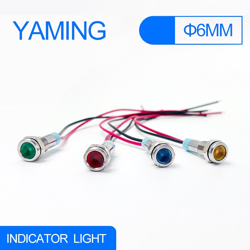 LED Metal Indicator light 6mm waterproof Signal la... – Grandado
