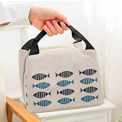 Cute Fish Canvas Waterproof Lunch Bag Women Girls ... – Grandado