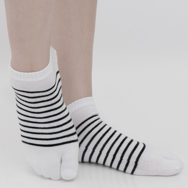 Short Tube Striped Combed Cotton Split Toe Socks F... – Grandado
