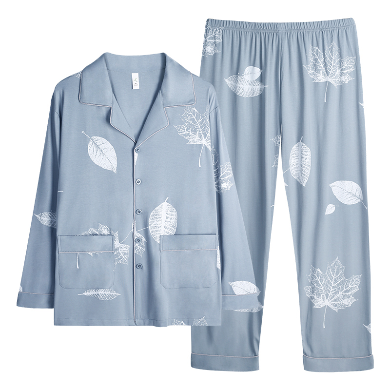 Mannen Pyjama Set Modal Katoen Voorjaar Lange Mouw... – Grandado