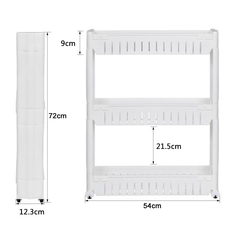 Space Saving Plastic White Gap Rack Bathroom Produ... – Grandado