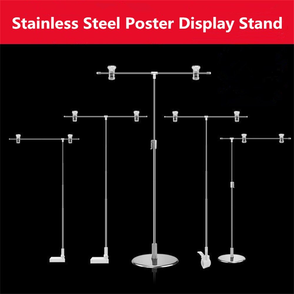 T Shape Adjustable Metal Poster Banner Sign Holder... – Grandado