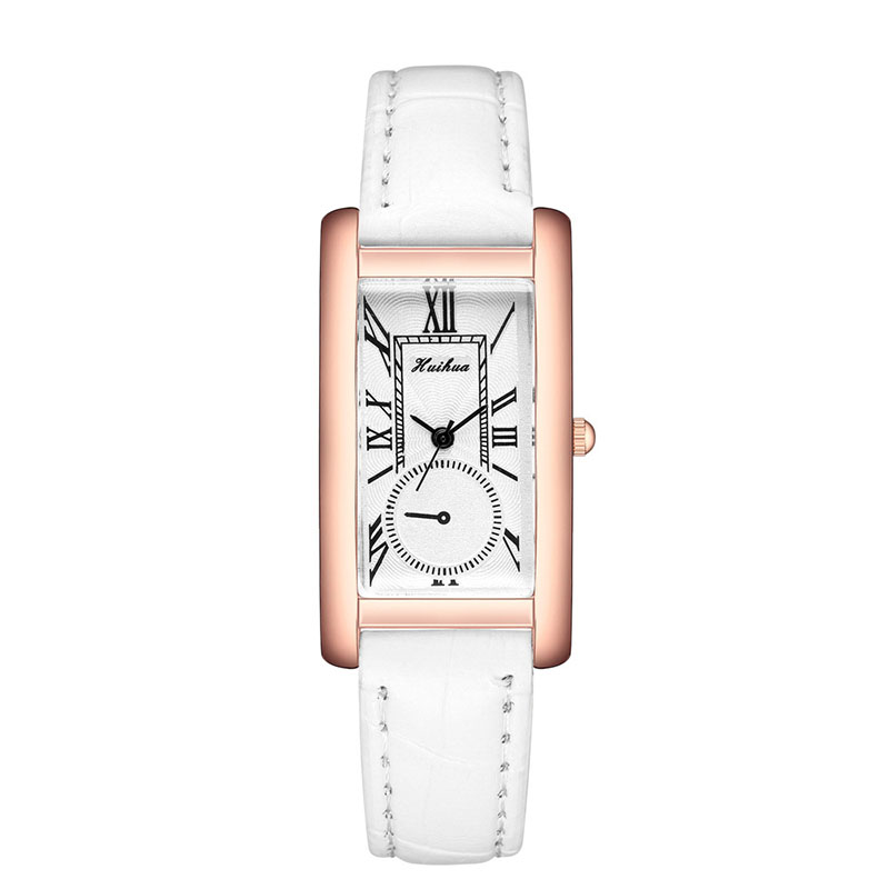thin leather belt watch women rectangular quartz c... – Grandado