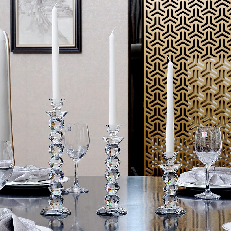 Crystal Glass Candleholder Romantic Dinner Table C... – Grandado