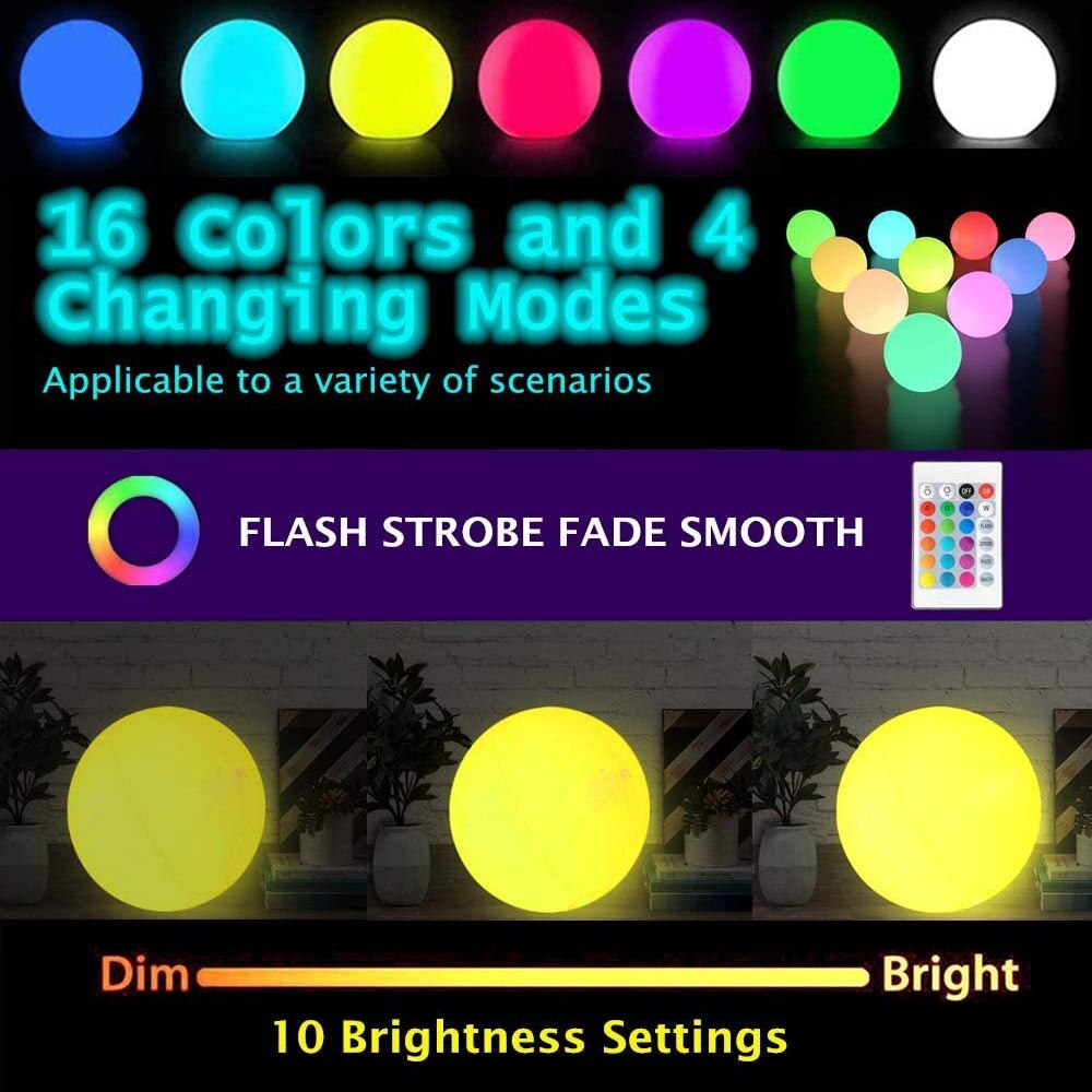 LED luminous inflatable ball light RGB color chang... – Vicedeal