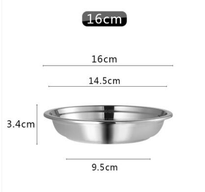 Thick stainless steel plate disc dish plate barbec... – Grandado