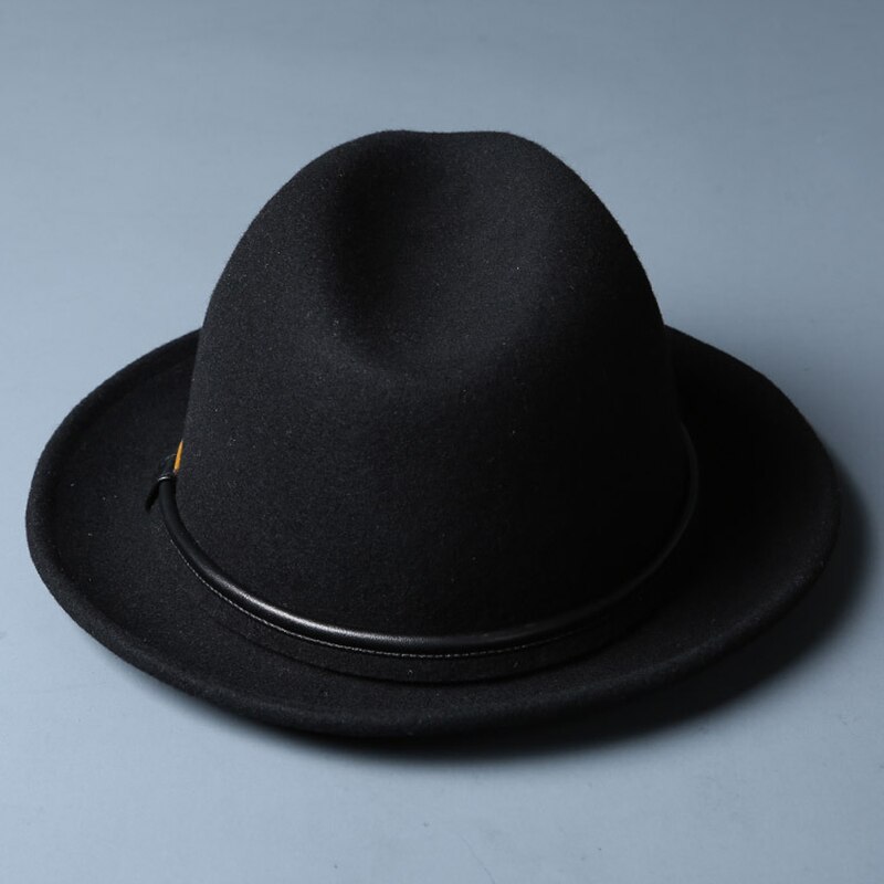 Autumn Winter Men Wool Fedora Hat Unisex Adult Vin... – Grandado