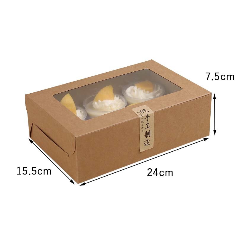 6 loch Kraft Papier Cupcake Kuchen Box Mit Kuchen ... – Vicedeal