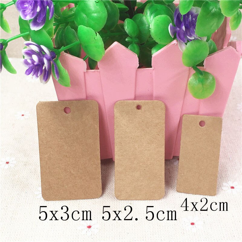 100Pcs/Lot Rectangle Square Shaped Hanging Kraft P... – Grandado