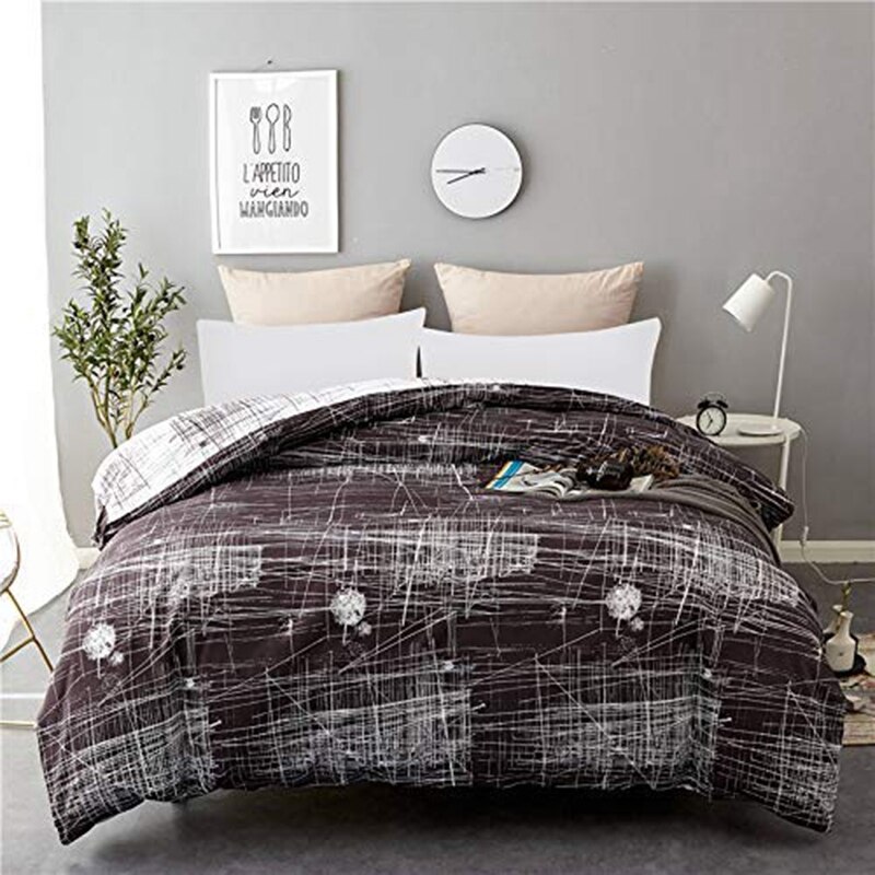 3-Piece Duvet Cover Double Bed Coffee Color Beddin... – Grandado