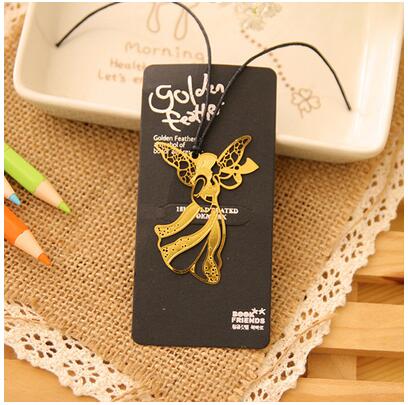DIY Cute Kawaii Hollow Gold Feather Metal Bookmark... – Vicedeal