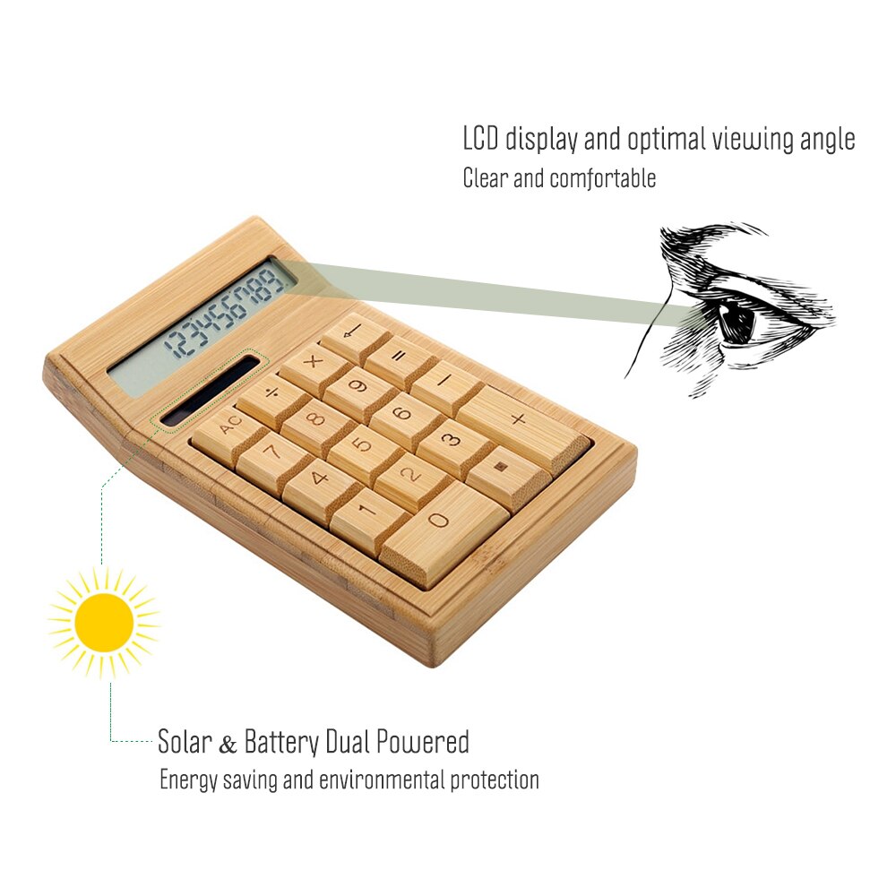 Milieuvriendelijke Bamboe Elektronische Rekenmachi... – Grandado