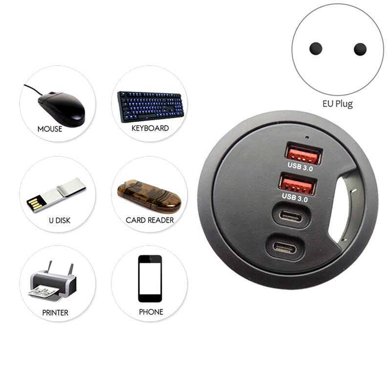 USB3.0 4-Port Hub Dual Type-C Dual USB Splitter Sm... – Grandado