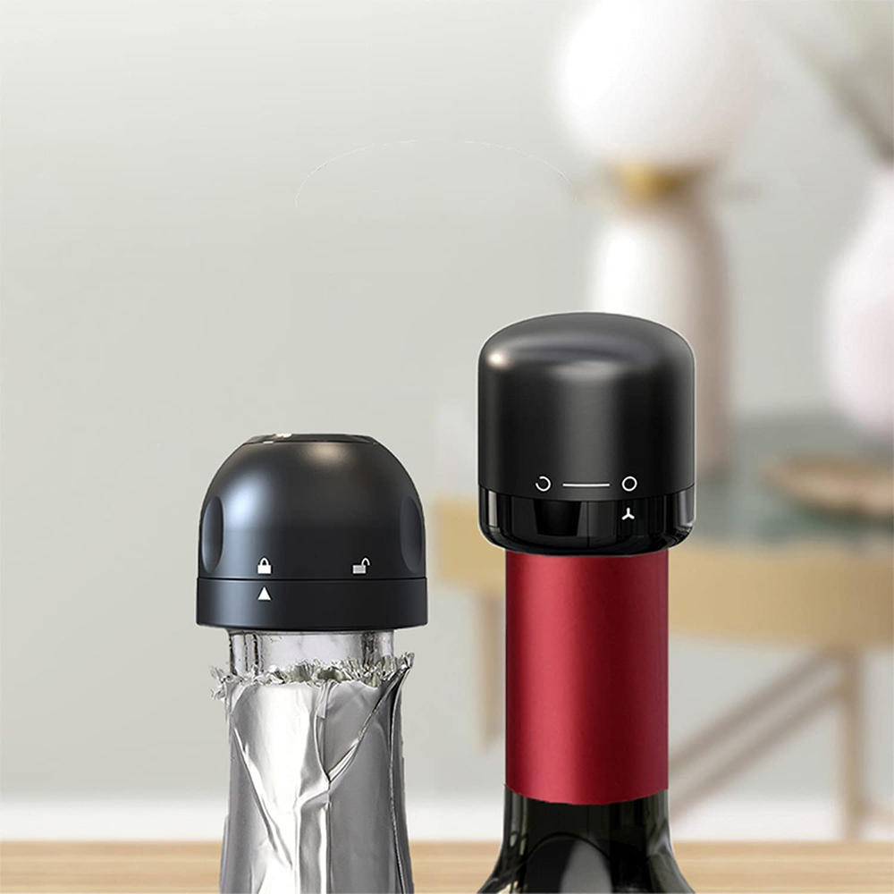 Mini Vacuum Red Wine Champagne Bottle Stopper Set ... – Grandado