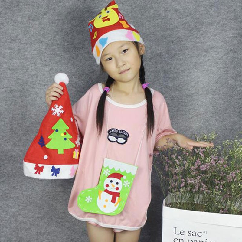 Year Cute Santa Snowman Reindeer Kids Non-woven DI... – Grandado