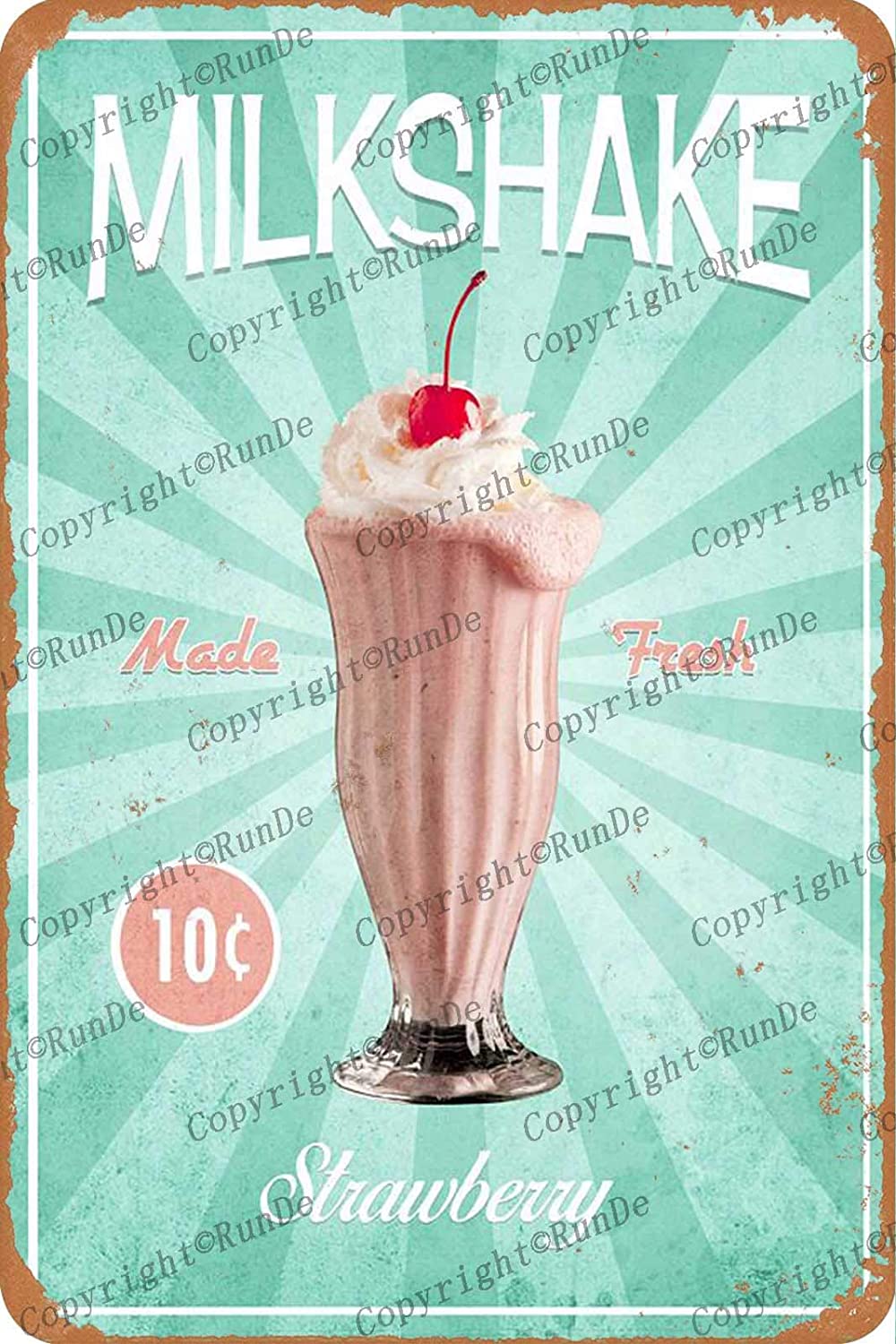 Milkshake Vintage Metal signs Tin signs Retro Post... – Grandado