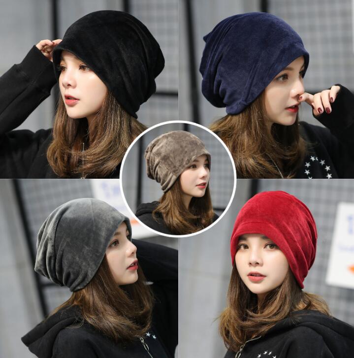 Women Beanie Cap Warm Winter Skull Cap Solid Color... – Vicedeal
