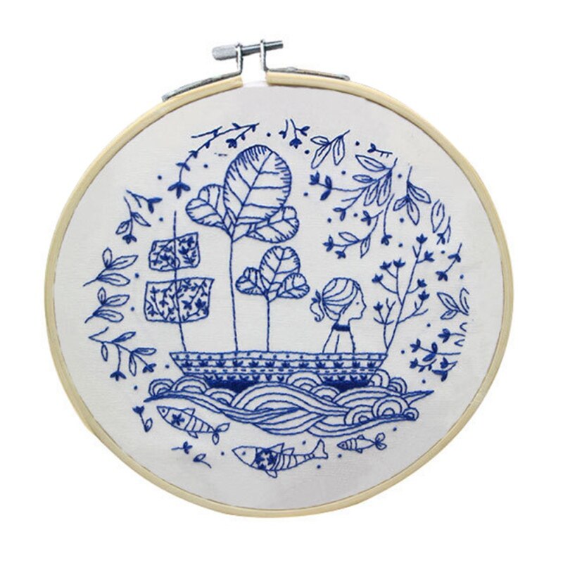 3D European Embroidery Materials Package Fish Pool... – Grandado