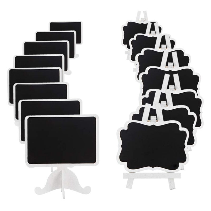 10 Pack Mini Standing Wooden White Framed Chalkboa... – Vicedeal