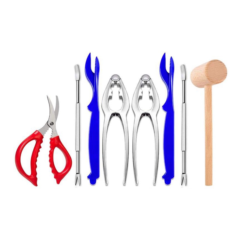 8 Pcs Seafood Tools Set,Includes 2 Crab Crackers,2... – Vicedeal