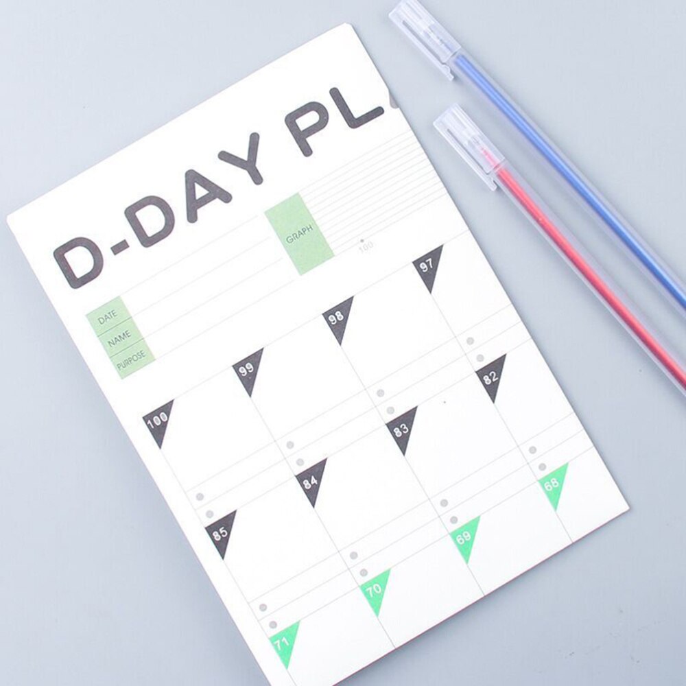 100 Day Countdown Calendar Learning Schedule Perio... – Grandado
