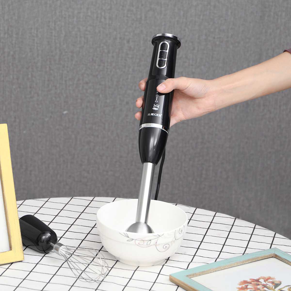 4 Blades 3 Speed Electric Hand Blender 4 in 1 Kitc... – Vicedeal